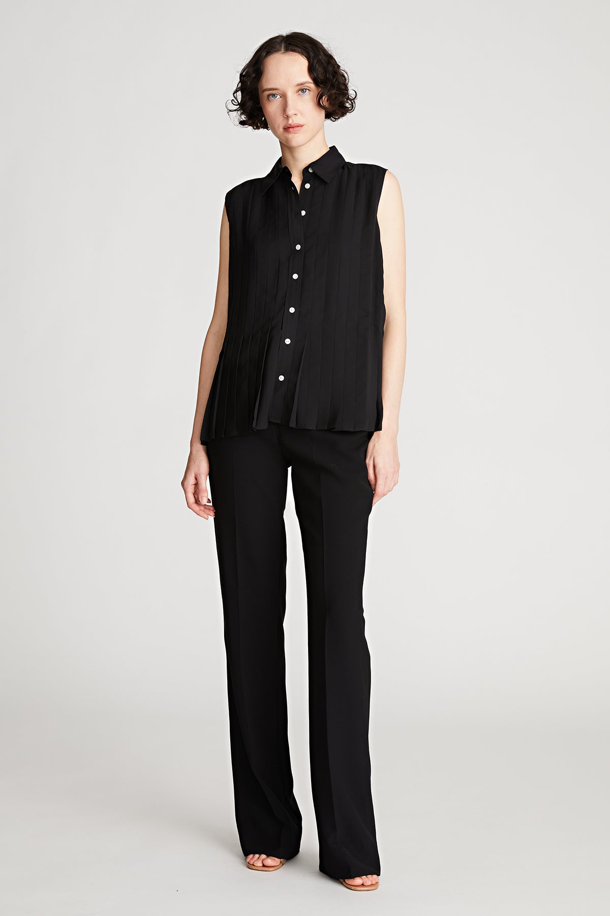 Zerena Top In Pleated Cdc – Halston