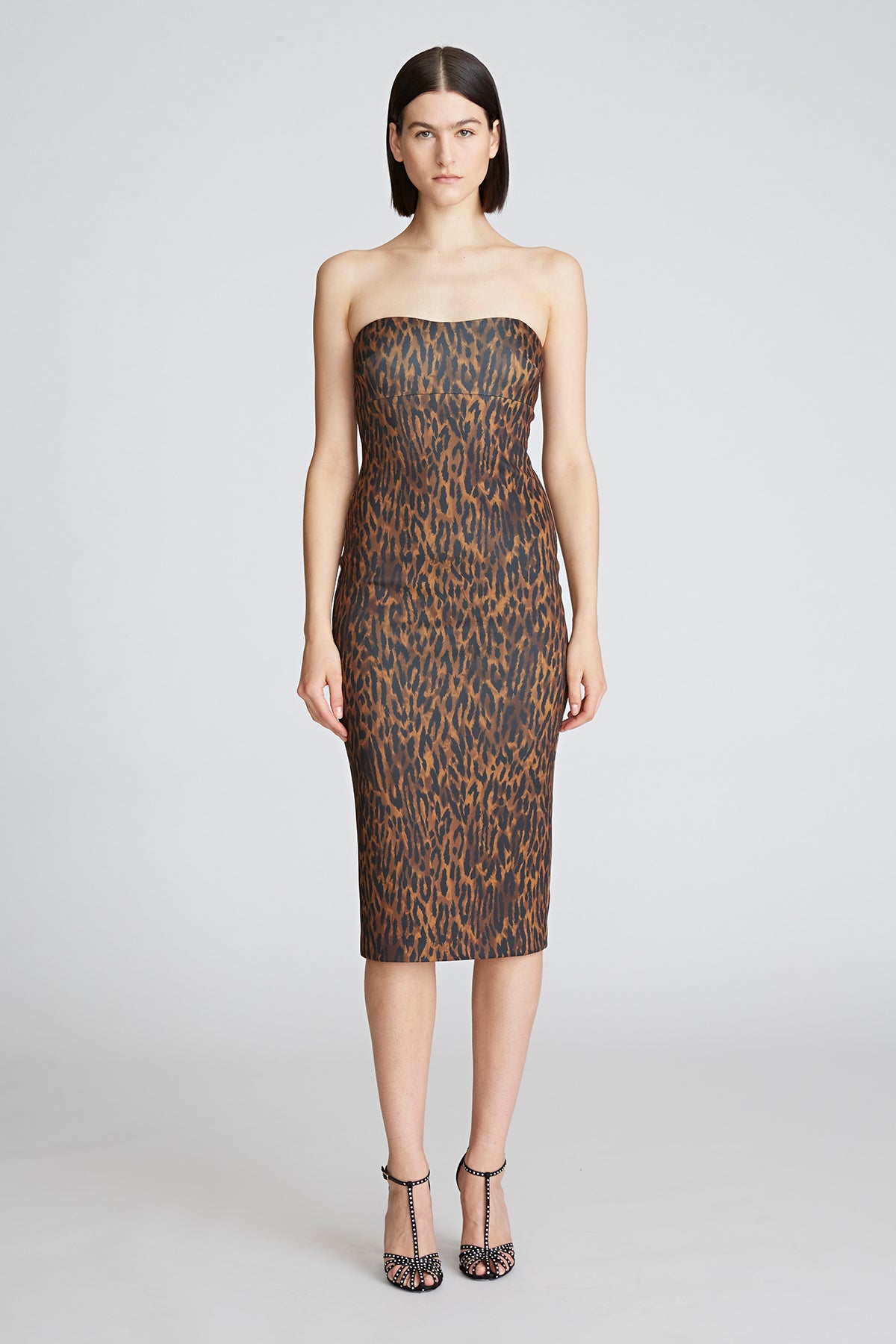 Emilia Dress In Leopard Scuba – Halston