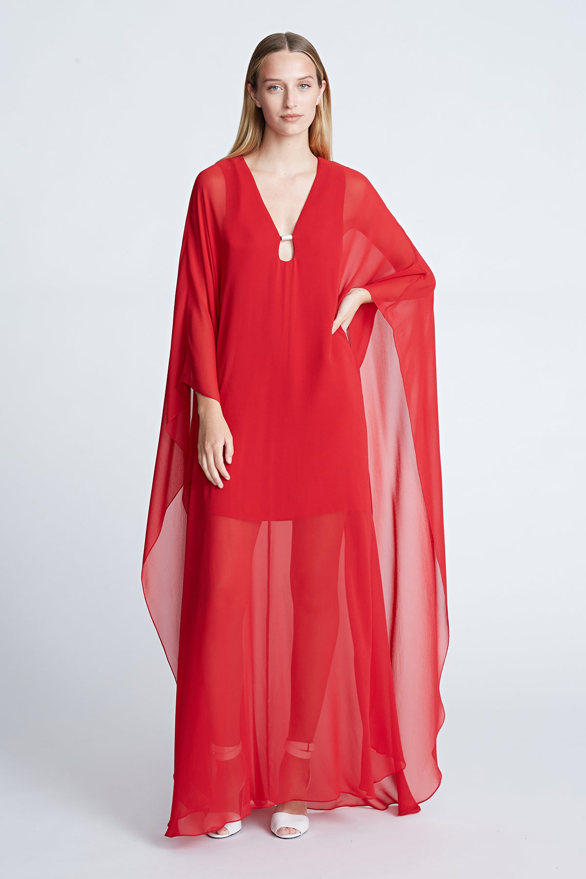 Paula Gown In Chiffon/Crepe – Halston