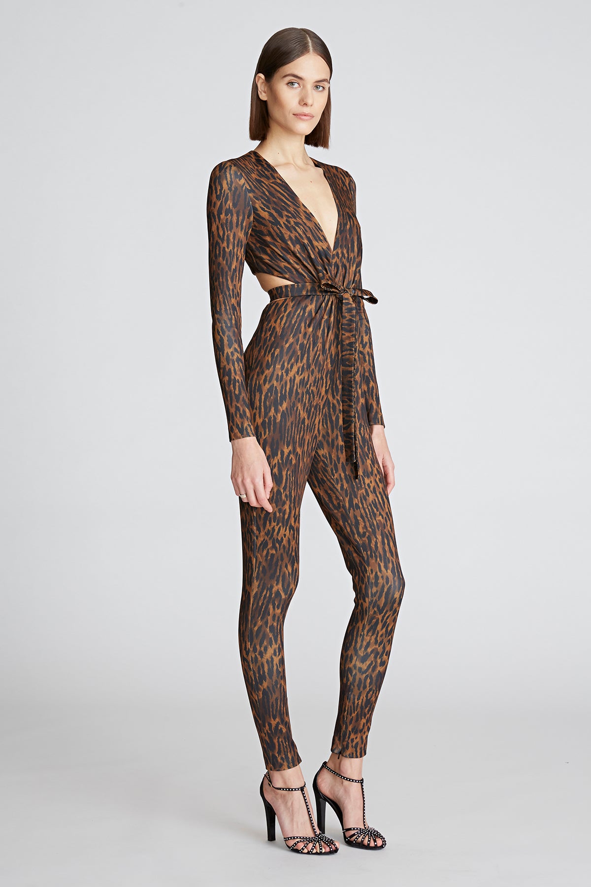 Jada Catsuit In Leopard Scuba – Halston