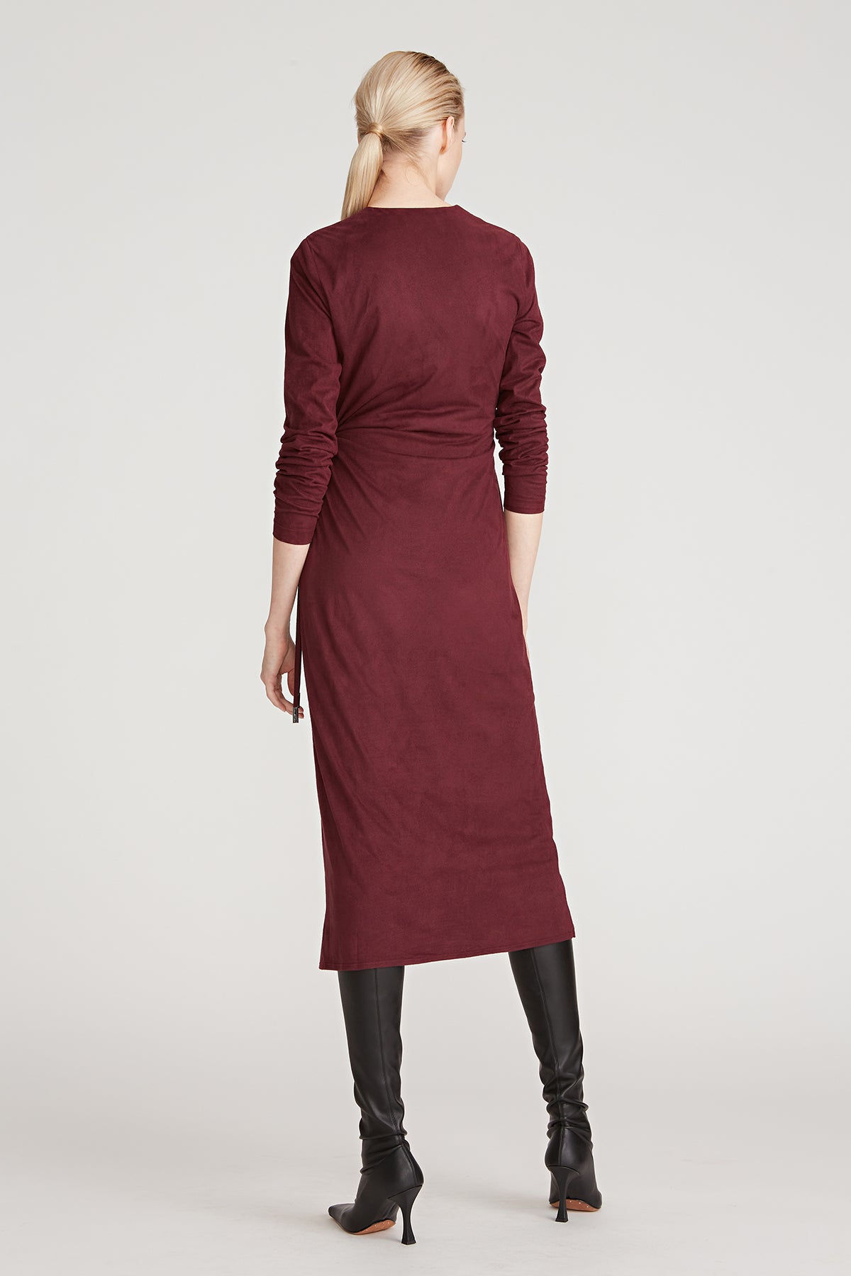 Halston - Nadia Ultrasuede Jersey Dress - Merlot