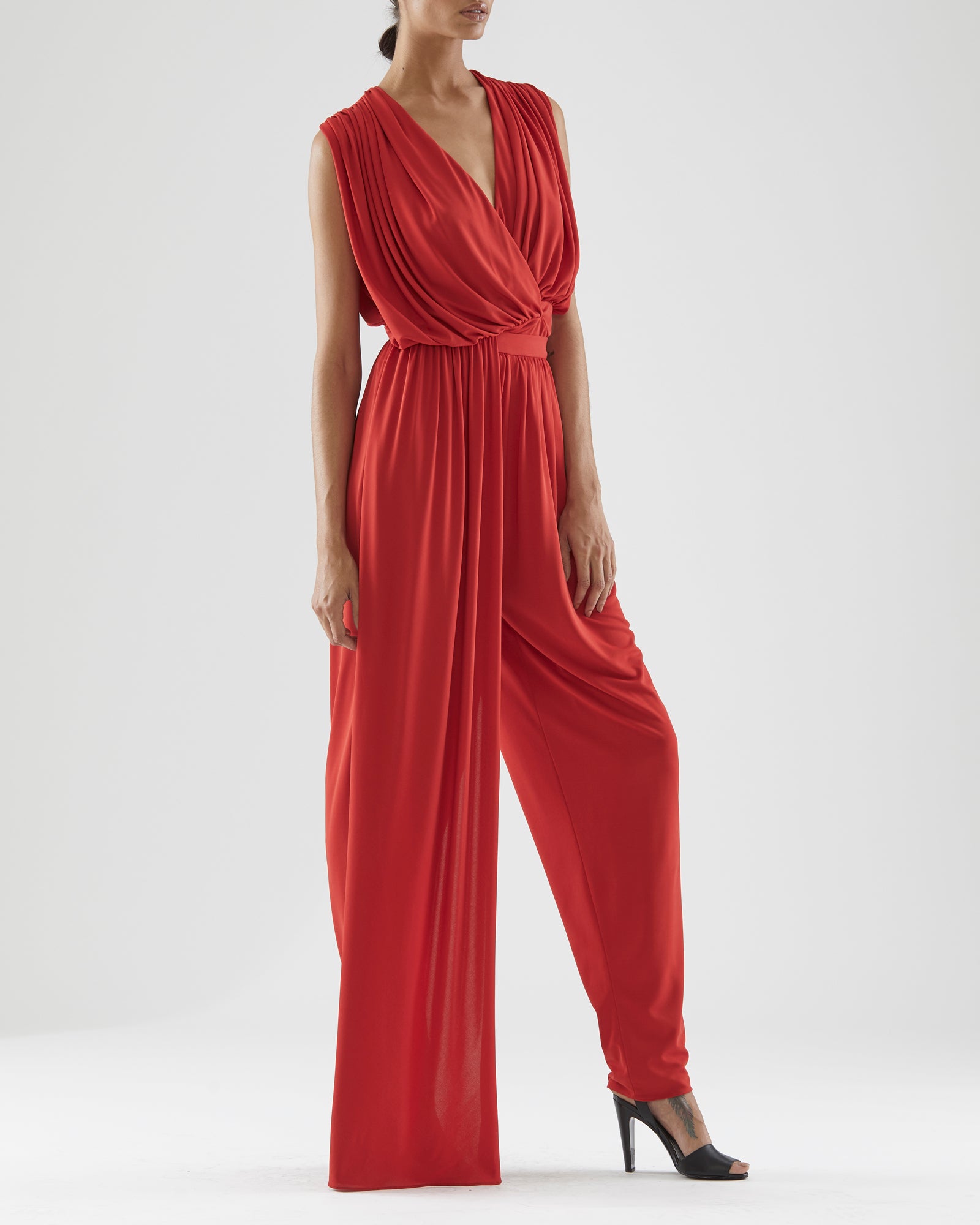 Halston - Lyric Jersey Drape Top