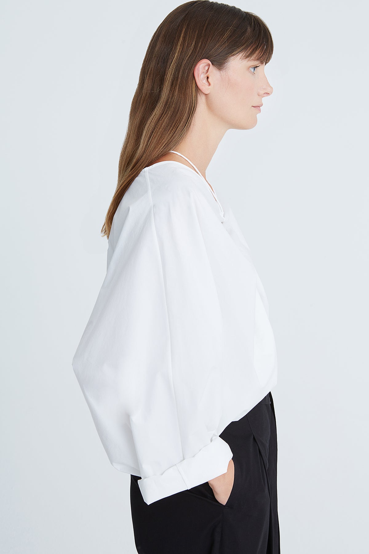 Alana Cotton Shirting Top – Halston