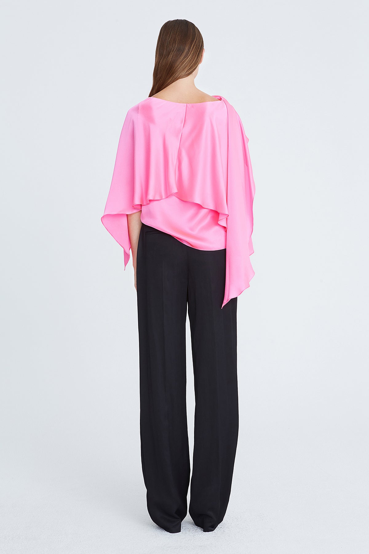 Dahlia Charmeuse Draped Top – Halston