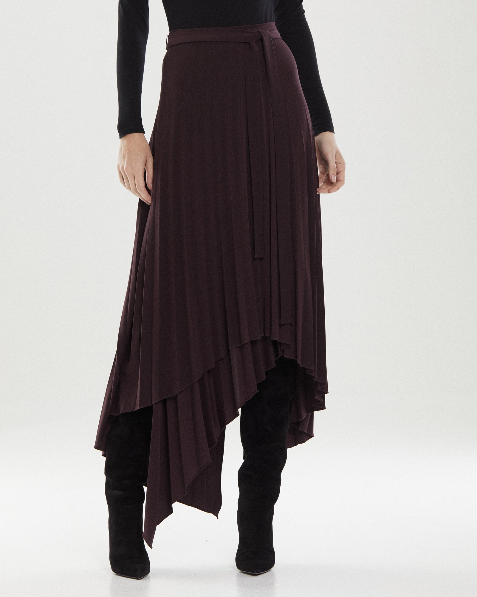 Halston - Ella Jersey Pleat Skirt