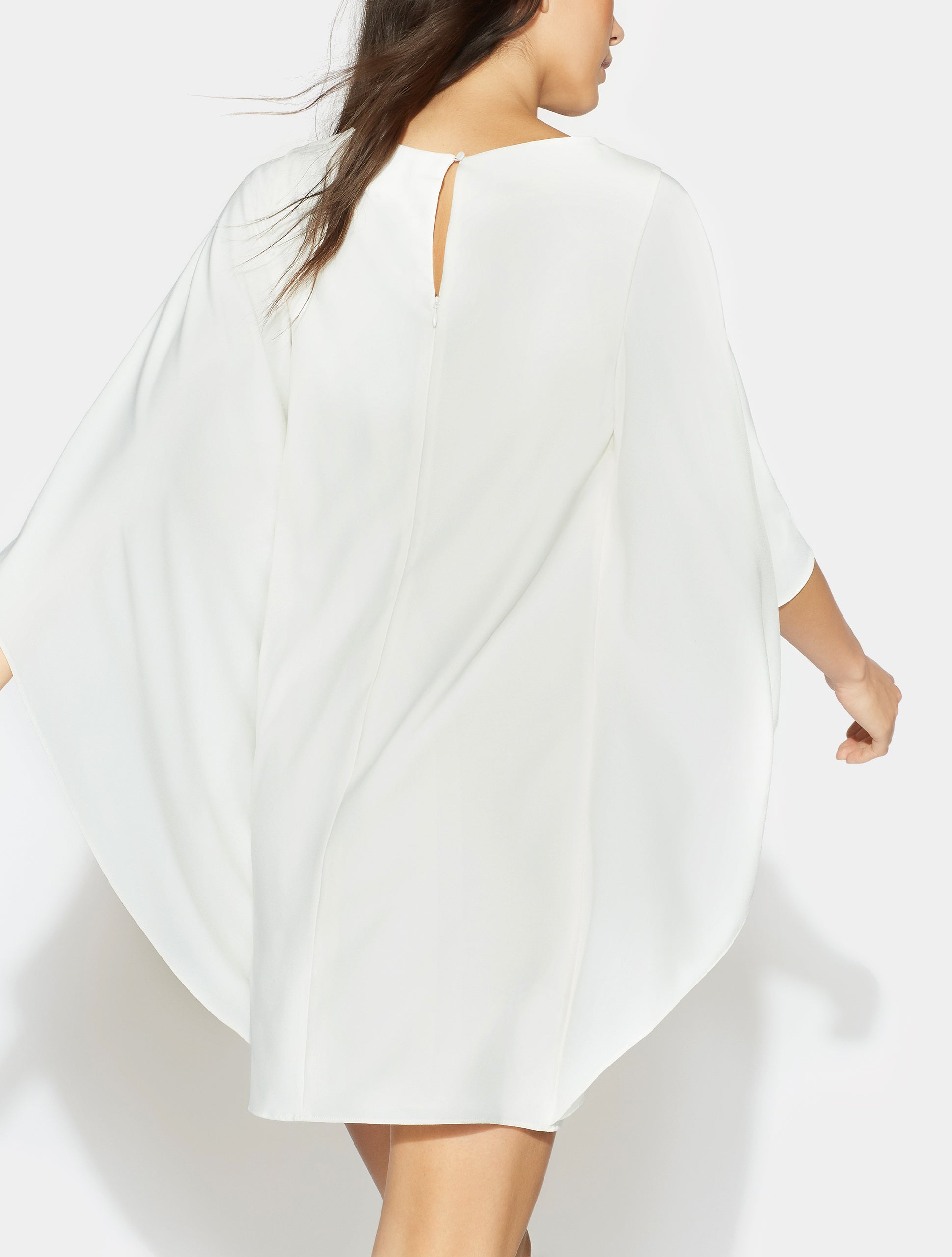Flowy Asymmetric Drape Crepe Dress – Halston